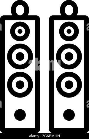 Audio System Speakers Icon. Bold outline design with editable stroke ...