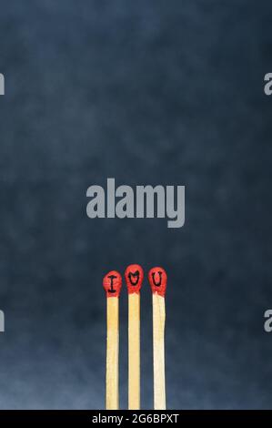 I Love You on Match Sticks. Matchstick art photography used matchsticks ...