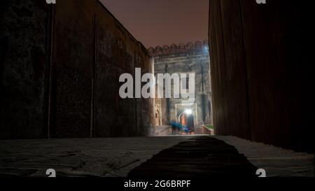 Night view of historical Agra Fort in India Stock Photo - Alamy