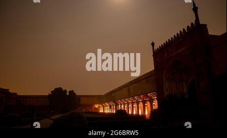 Night view of historical Agra Fort in India Stock Photo - Alamy