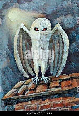 mothman cryptid illustration Stock Photo - Alamy