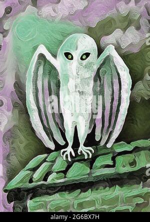 mothman cryptid illustration Stock Photo - Alamy