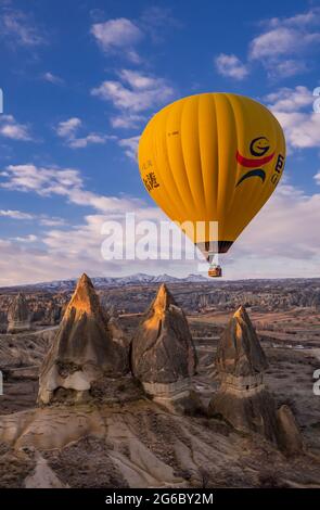 Göreme, Cappadocia, Turkey - March 19, 2021 - beautiful aerial view of ...
