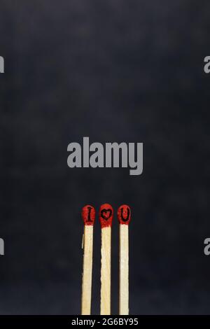 I Love You on Match Sticks. Matchstick art photography used matchsticks ...