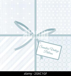 Set of four seamless vector color patterns with mandala. Abstract ...