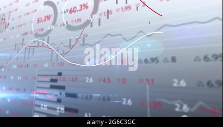 Image of stock exchange display board with graphs and numbers changing ...
