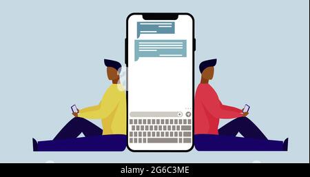 Image of people using electronic devices with digital screen Stock ...