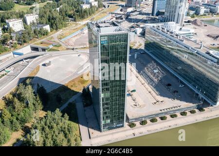 Aerial view of Kone corporation head office building in summer Stock ...