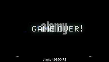 Game over text flickering against black background Stock Photo - Alamy