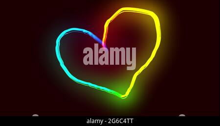 Heart trails forming a heart shape against black background Stock Photo ...