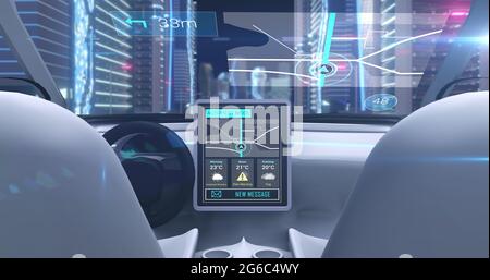 Image of image game simulation screen showing car cockpit driving ...