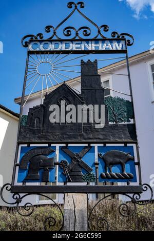 Coddenham village sign Suffolk UK Stock Photo - Alamy