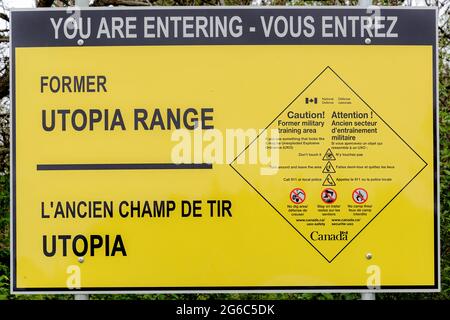 Warning sign in military training area Stock Photo - Alamy