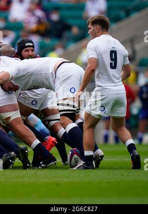 England scrum-half Harry Randall makes a break during the World Rugby ...