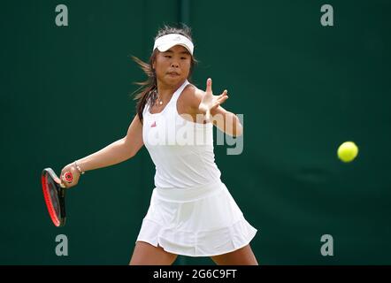 Mingge Xu in action against Isabelle Kruger in the third round of the ...