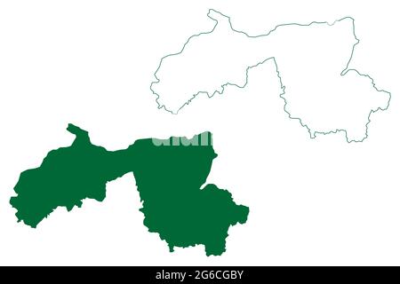Sundergarh district (Odisha State, Republic of India) map vector ...