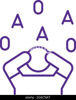 Dyslexia RGB color icon. Difficulty with reading book. Chronic disorder ...