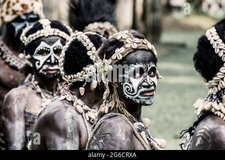 The Mudmen of Papua New Guinea are those who wear a traditional costume ...
