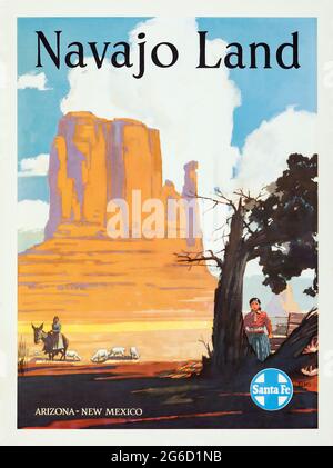 Vintage Arizona tourism advertising poster of the Wild West with a old ...