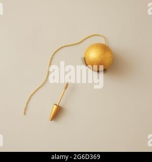 Christmas flat lay with makeup cosmetic products in cosmetic bag on ...