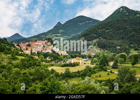 Panorama of Carovilli, an ancient village of Molise existing since the ...