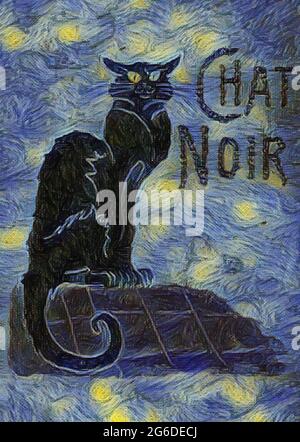 le chat noir artwork Stock Photo - Alamy