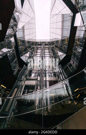 futuristic elevator in the modern building at shanghai china Stock ...