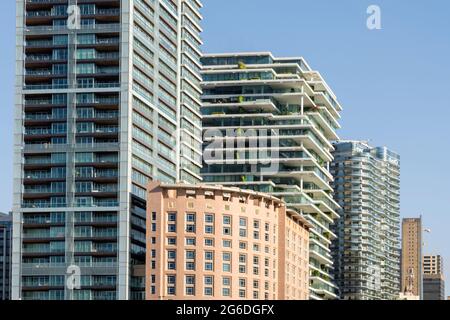 Beirut city skyline. Modern buildings, old buildings, military ...