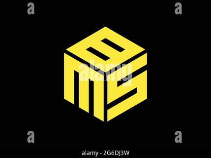 Initial Monogram Letter BMS Logo Design Vector Template B M S Letter ...