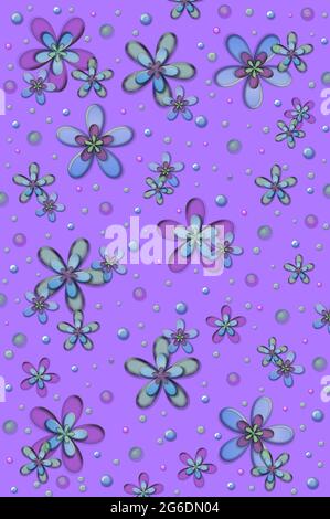 Scrapbooking background with gel flowers in muted colors on a rich ...