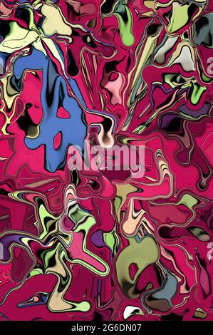 Background image of melting plastic. Colors include yellow, green ...