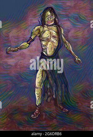 illustration of an evil zombie Stock Photo - Alamy
