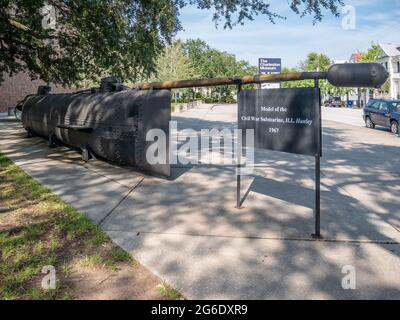 Civil War Submarine Hunley Model in Front of Museum Stock Photo - Alamy