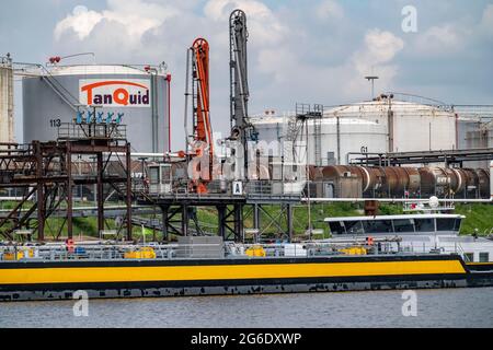 Duisport, Port of Ruhrort, Oil Island, TanQuid tank farm, for petroleum ...