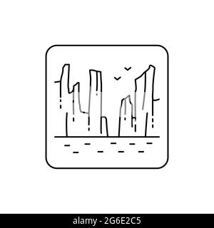 Canyon color line icon. Isolated vector element. Outline pictogram for ...