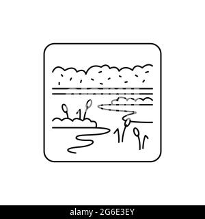 Swamp color line icon. Isolated vector element. Outline pictogram for ...