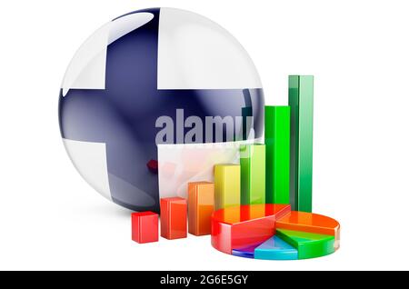 Percent with Finnish flag, 3D rendering isolated on white background ...