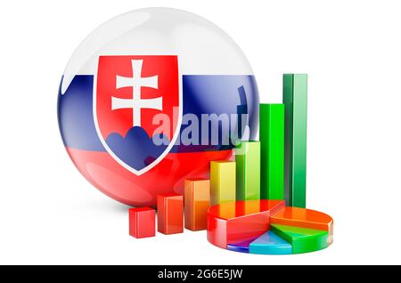 Percent with Slovak flag, 3D rendering isolated on white background ...