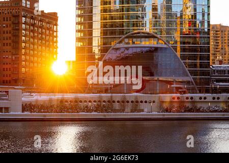 Chicago Riverwalk art installation Stock Photo - Alamy