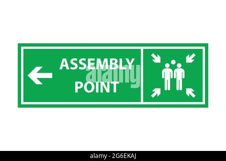 Fire assembly point sign, gathering point signboard, emergency ...