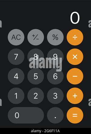mobile app buttons concept, calculator icon over white background ...