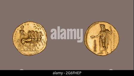 Ancient Greek gold coin depicting Alexander the Great 6th century Stock ...