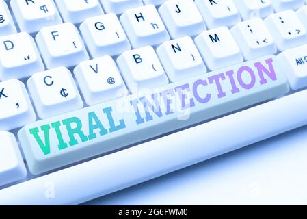 Conceptual caption Viral Infection. Word Written on Viral Infection Man ...