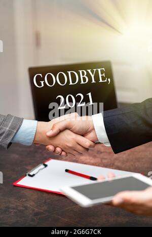 Conceptual display Goodbye 2022. Business showcase New Year Eve ...
