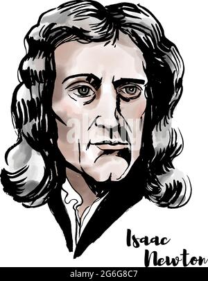Isaac Newton cartoon character. Vector Illustration. Kids History ...