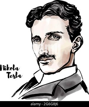 Nikola Tesla cartoon character illustration Stock Vector Image & Art ...