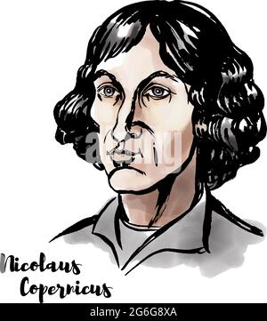 Nicolaus Copernicus portrait vector illustration Stock Vector Image ...