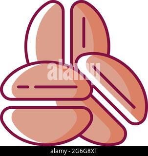 Cartoon roasted coffee beans pictogram. Coffee bean grind, size chart ...