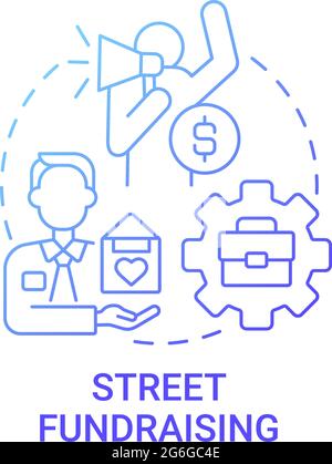 Fundraising blue gradient concept icon Stock Vector Image & Art - Alamy