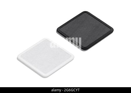 Blank white embroidered patch mockup, different types, isolated Stock ...